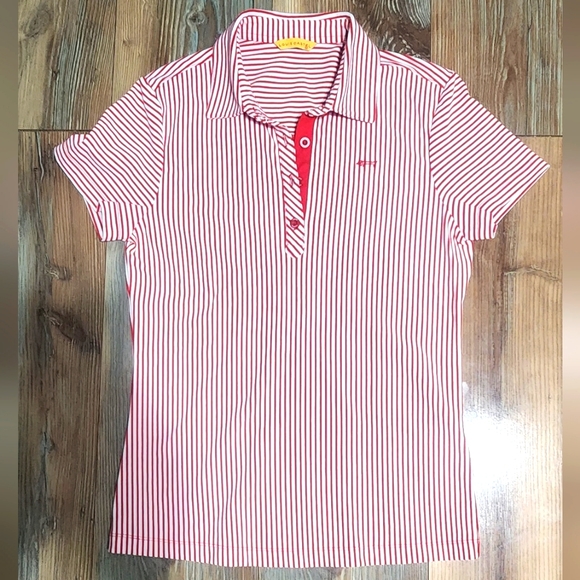 Louis Castel | Tops | Louis Castel Golf Polo Shirt Womens Size 95 Red ...